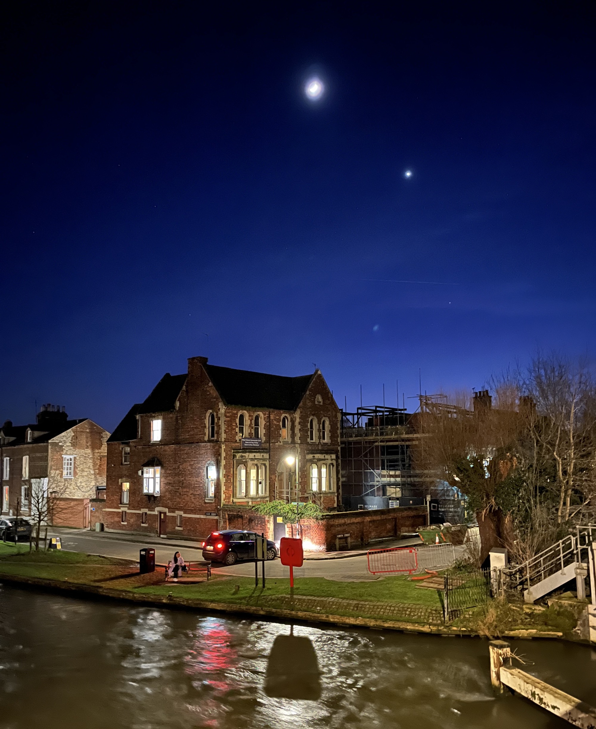Venus and the crescent moon over Osney | Osney Island
